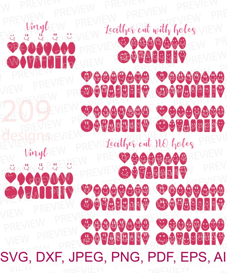 209 Smiley Face Earrings SVG Vynil Earring SVG Cut File Smile Face Png ...