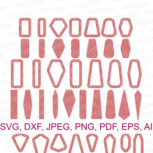 Rectangle Earrings SVG Rectangular Earring SVG Cutout - Etsy