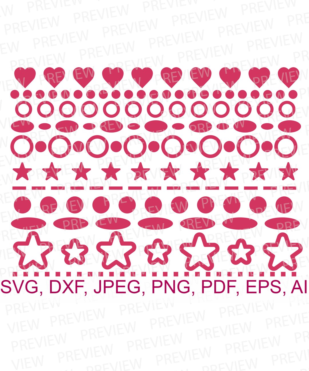 11 Dotted Line SVG Dashed Lines, Heart Dotted Line PNG, Star Dotted ...