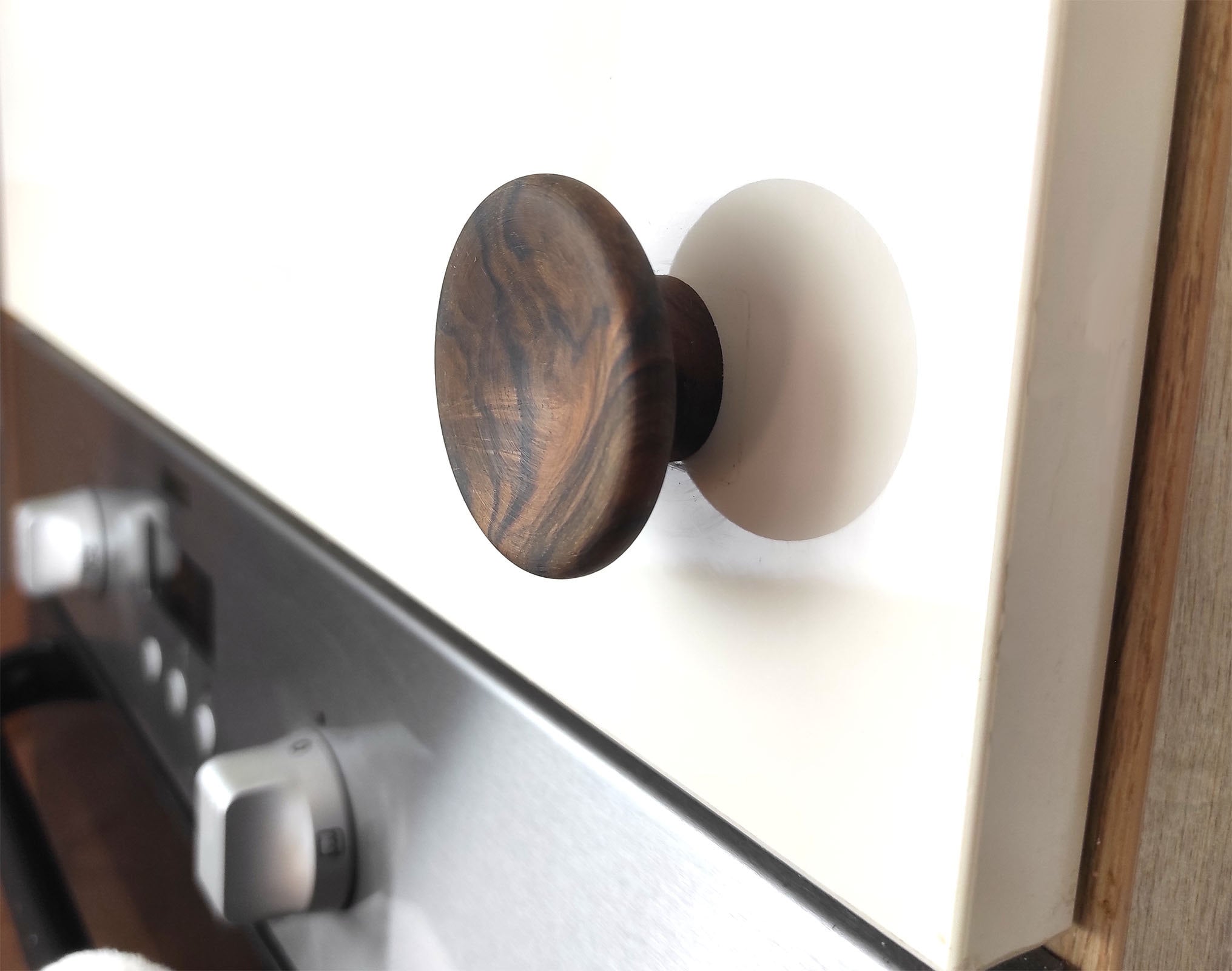 Wood Drawer Knobs, Oak Circle Handle, Wardrobe Pulls, Oak Concave ...