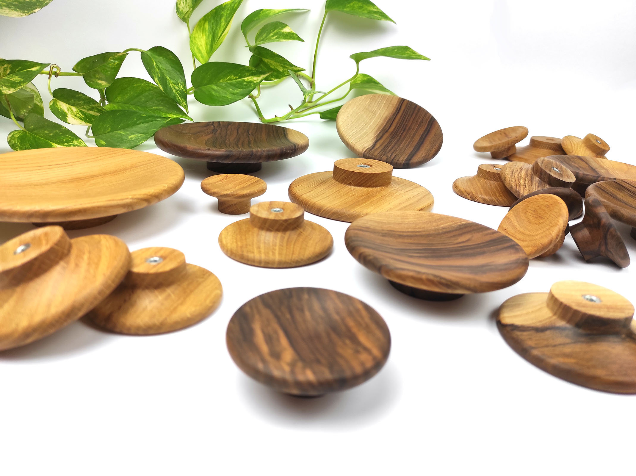 Wood Drawer Knobs, Oak Circle Handle, Wardrobe Pulls, Oak Concave ...