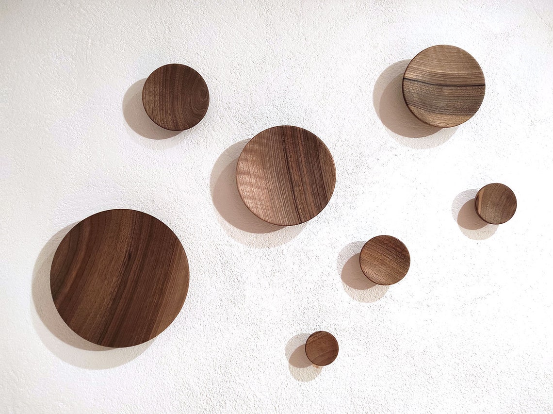 Wooden Hooks Concave Shape Walnut Wall Hook Towel Dots | Etsy