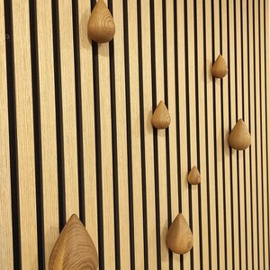 Acoustic Panel Wooden Drops, Wall Hooks, Water Drop Hanger, Oak Wood ...