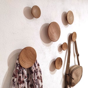 Wooden Hooks Concave Shape, Walnut Wall Hook, Towel Dots, Modern Coat ...