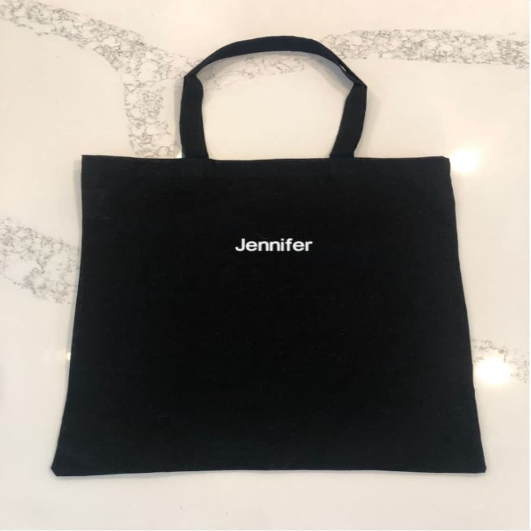 Personalized Embroidered Tote Bag, Custom Text, Embroidered Bag ...