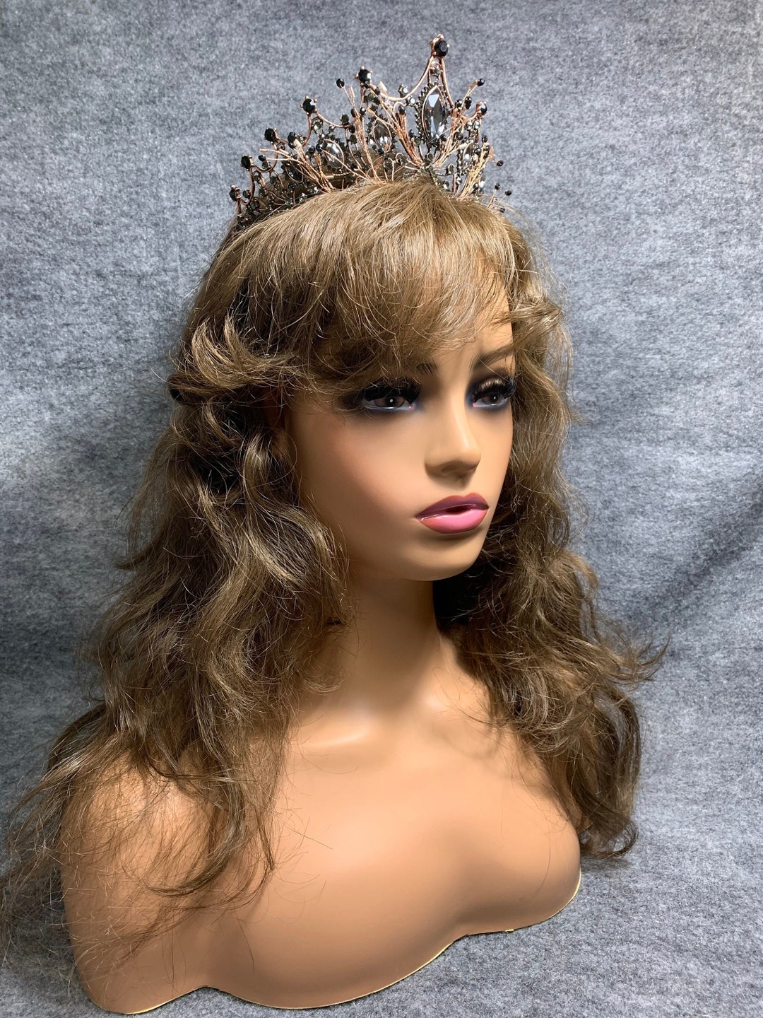 Bronze Crown Black Diamond Crown Baroque Crown BLACK DIAMOND Rhinestone ...