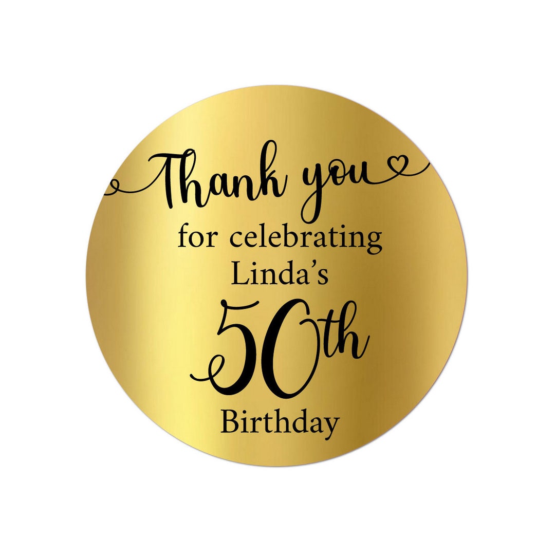 Personalized Birthday Party Favor Stickers, Gold Foil Birthday Labels ...