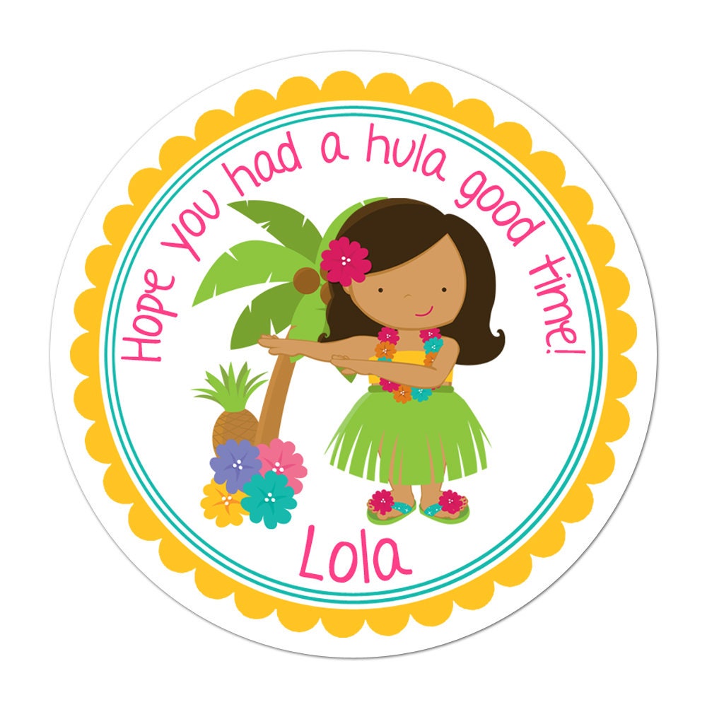 Luau Stickers Luau Birthday Party Hawaiian Party Stickers | Etsy