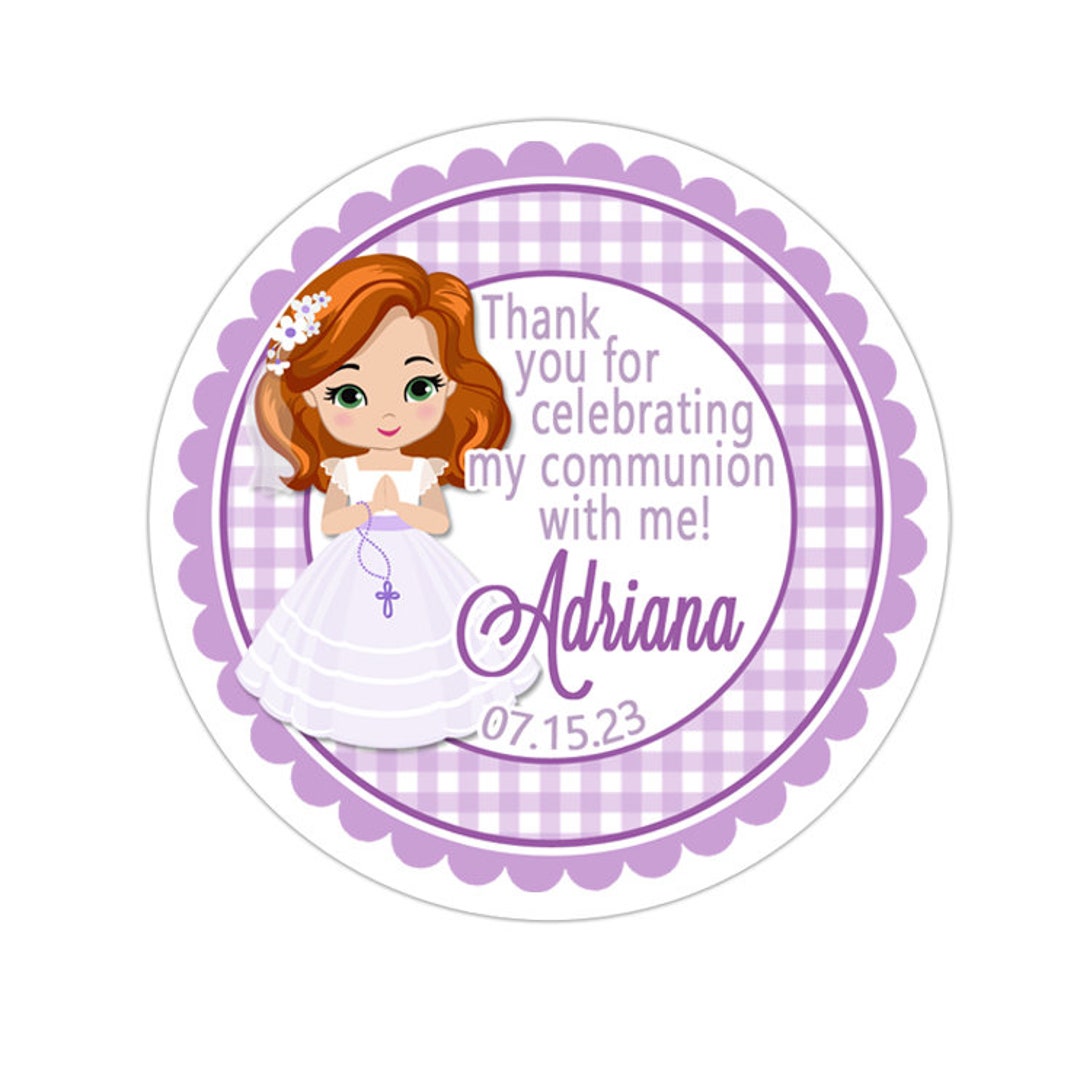 Personalized Communion Stickers, My First Communion, Mi Primera ...
