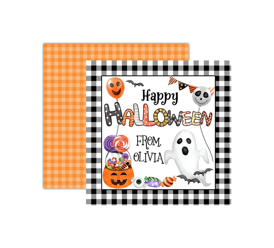 Personalized Halloween Candy Tags, Halloween Favor Tags, Halloween ...