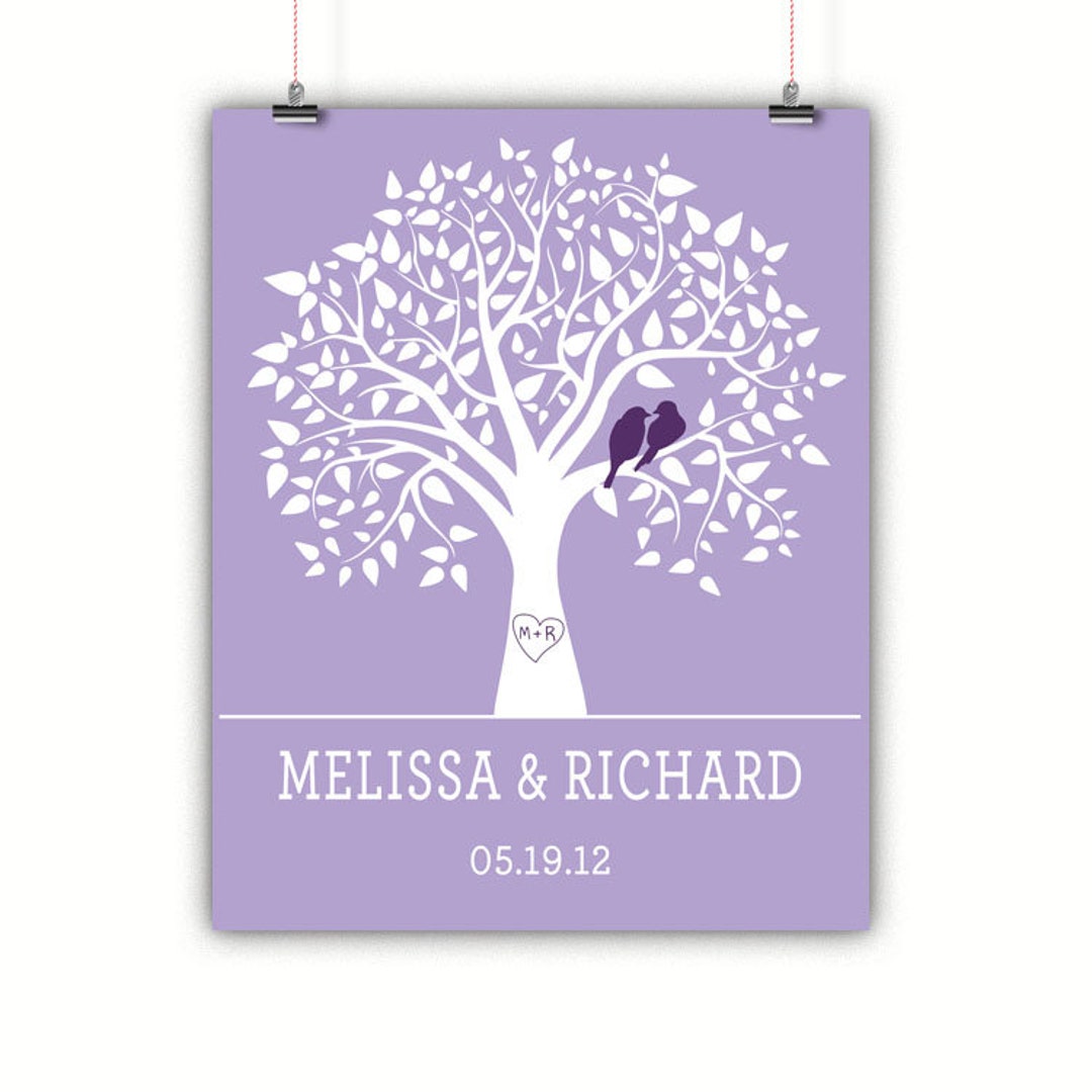 Personalized Tree Wedding Art Tree Print Tee Art Wedding - Etsy