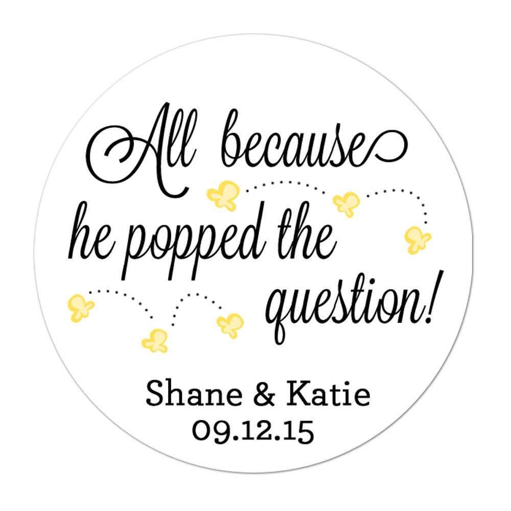 He Popped the Question Popcorn Personalized Wedding Favor - Etsy