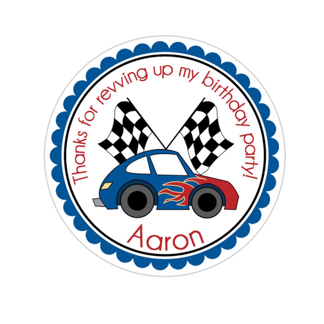 Race Car Stickers, Racing Birthday Party, Racing Party Stickers ...