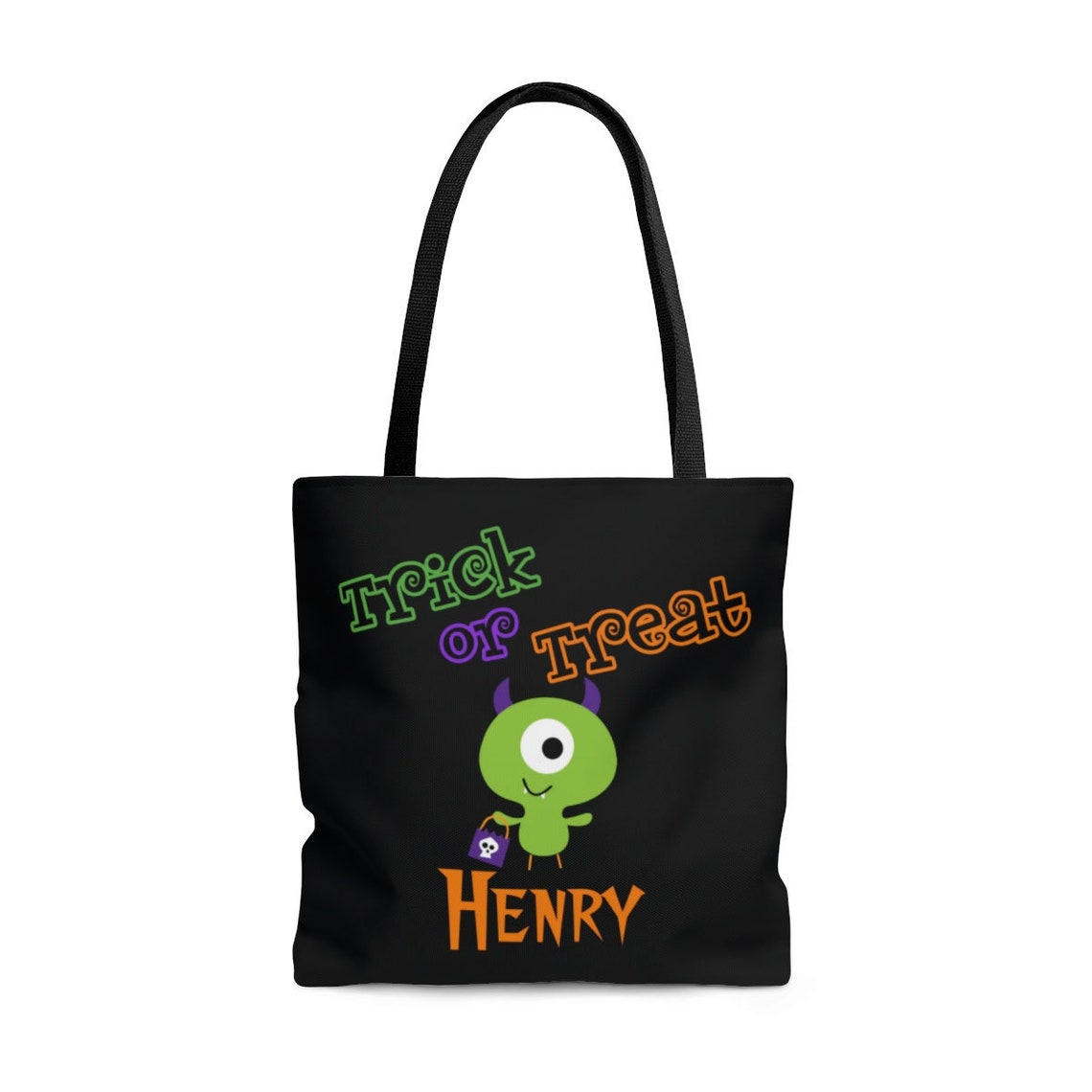 Personalized Halloween Monster Trick or Treat Bag, Kids Halloween Tote ...