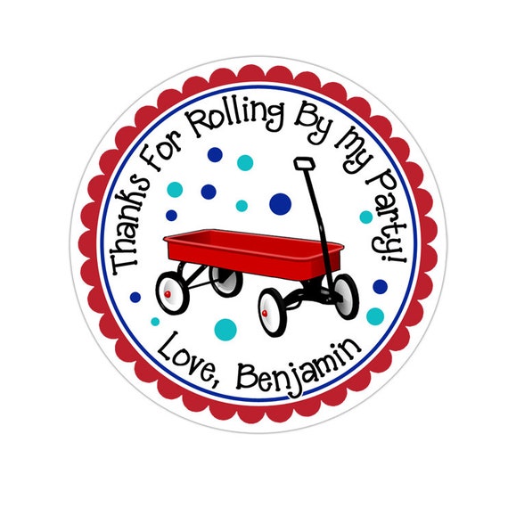 Red Wagon Stickers Wagon Birthday Party Wagon Party | Etsy