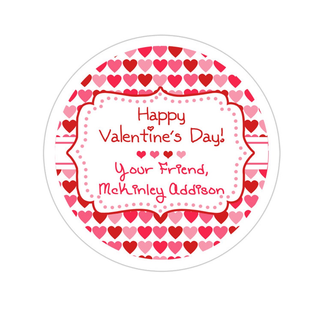 Valentines Day Stickers, Personalized Heart Pattern Valentines Stickers ...