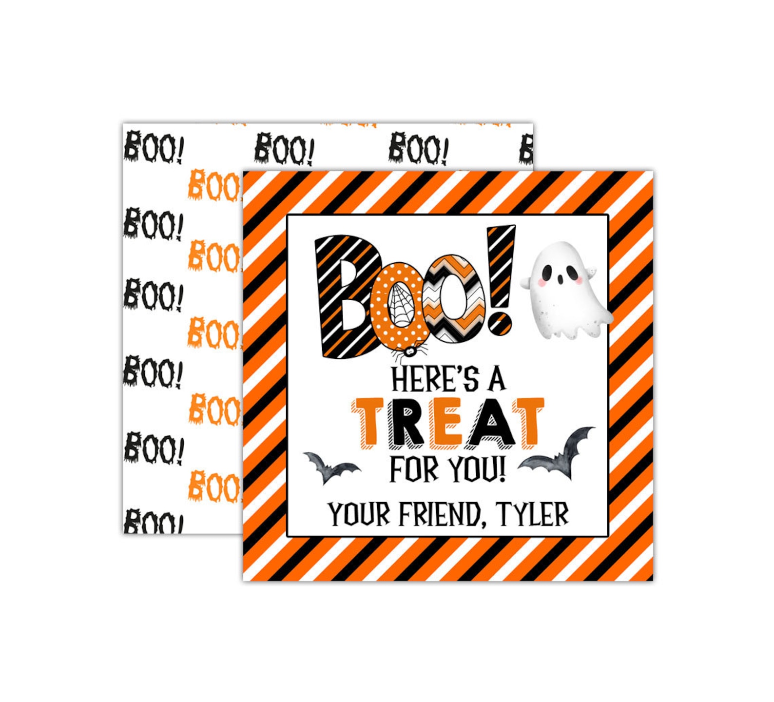Personalized Halloween Boo Ghost Tags, Halloween Favor Tags, Halloween ...