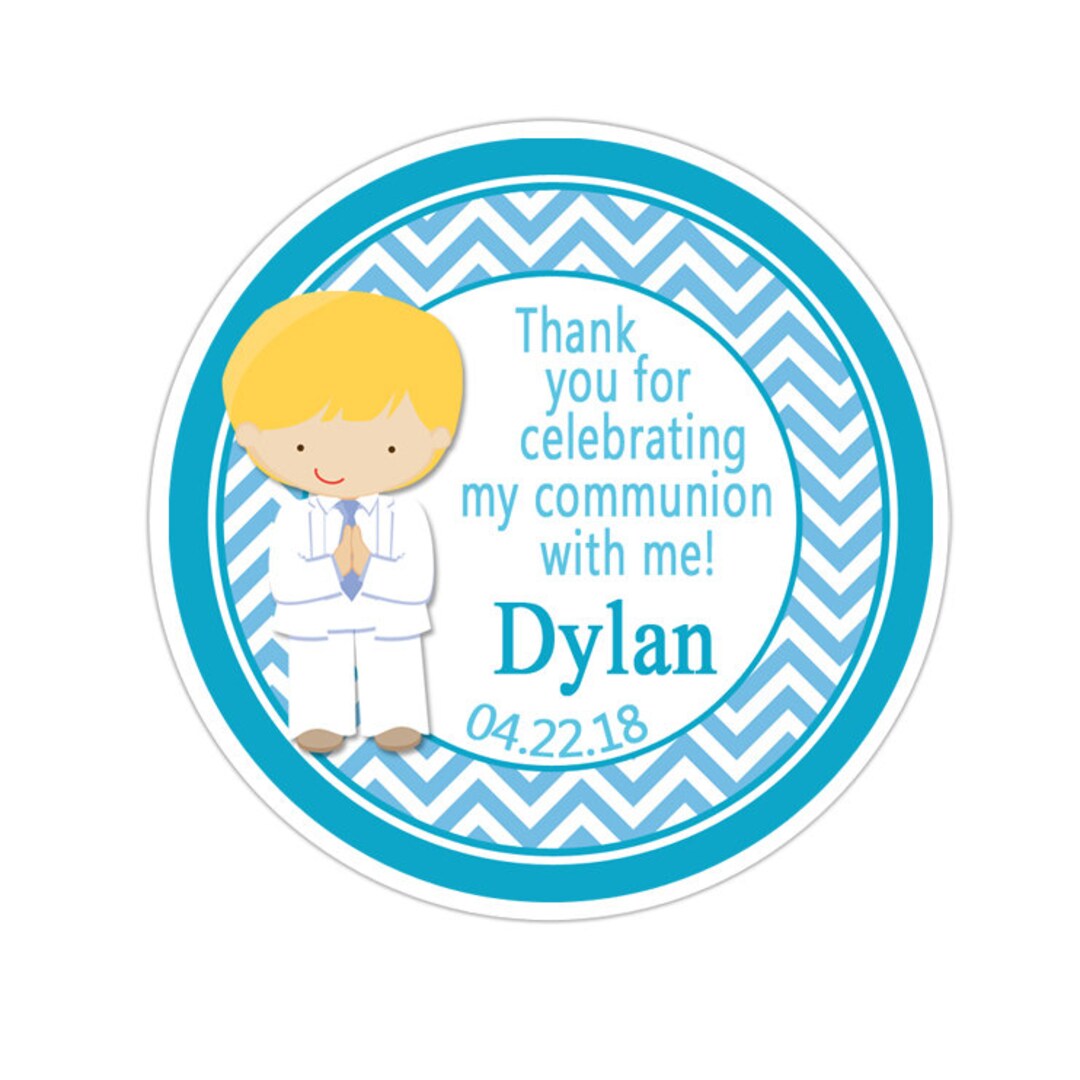 Communion Stickers, My First Communion, Baptism Stickers, Personalized ...