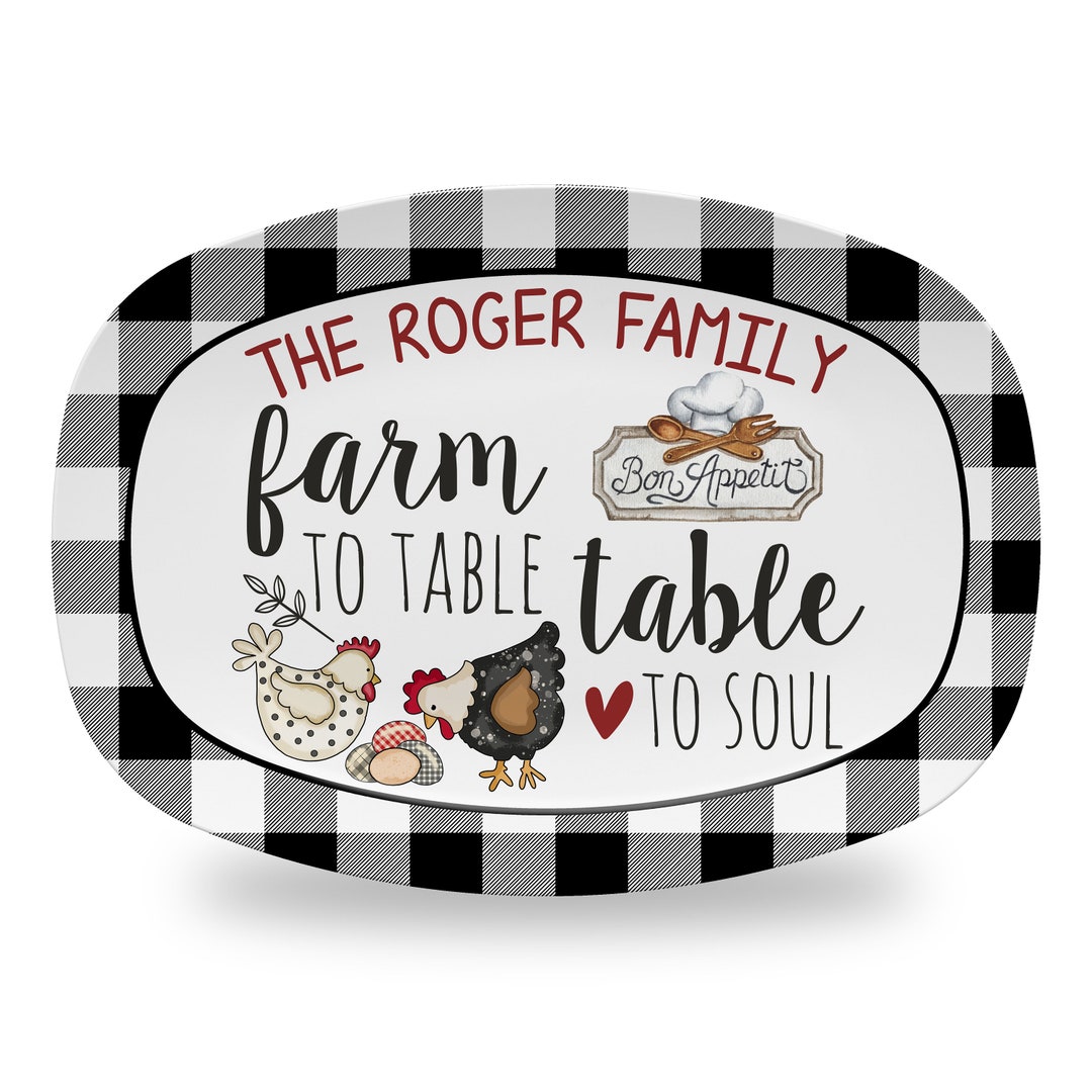 Personalized Farmhouse Platter, Serving Platter, Dinnerware, Farmhouse ...