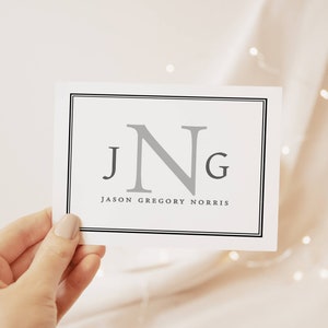 Personalized Monogram Stationery Set for Women or Men, Elegant ...