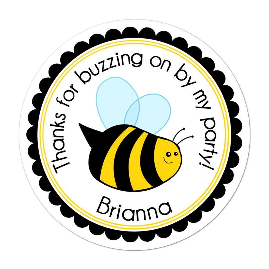 Bumble Bee Stickers, Bee Birthday Party, Bee Party Stickers ...