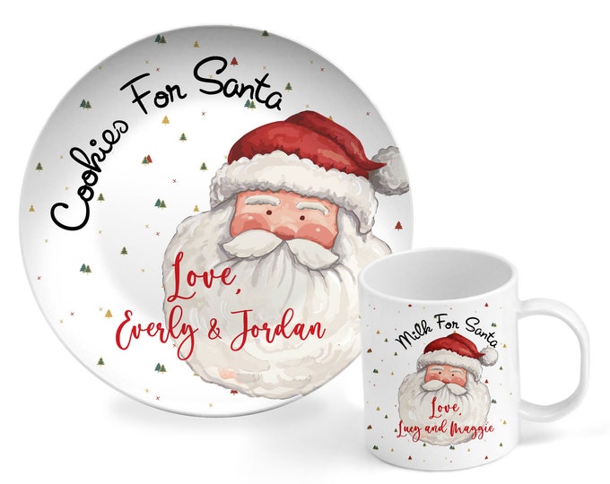 Cookies for Santa Set/santa Cookie Plate Set/santa Milk and Cookie Set ...
