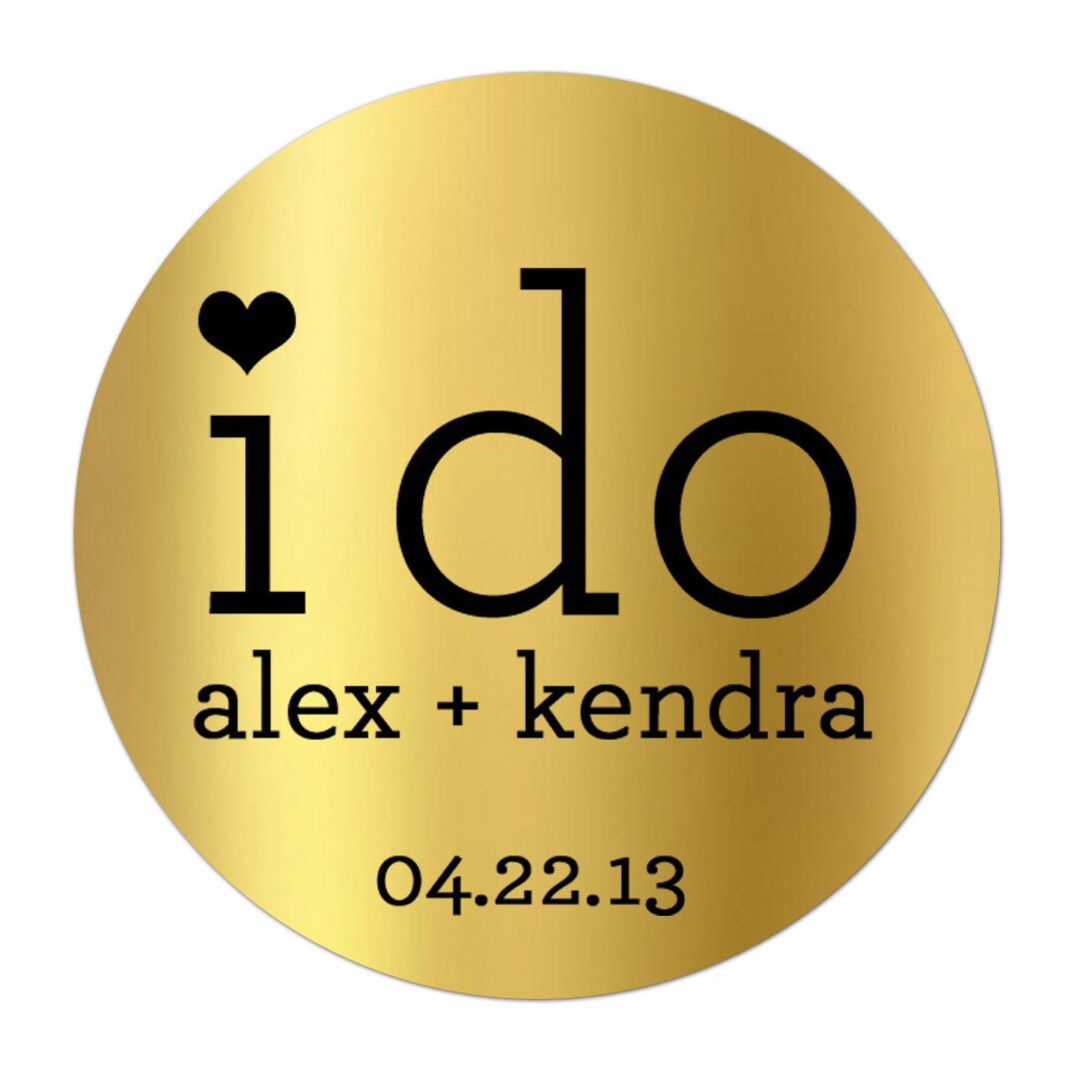 Personalized Gold Foil I Do Wedding Favor Stickers, Gold Foil Wedding ...