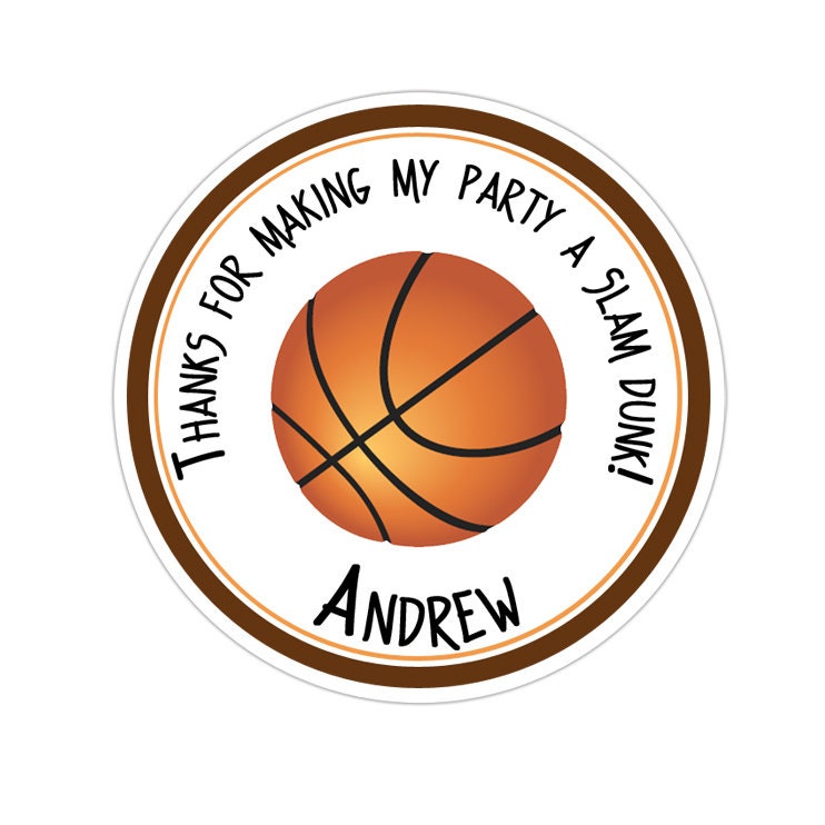 Personalized Basketball Stickers Basketball Birthday Party - Etsy