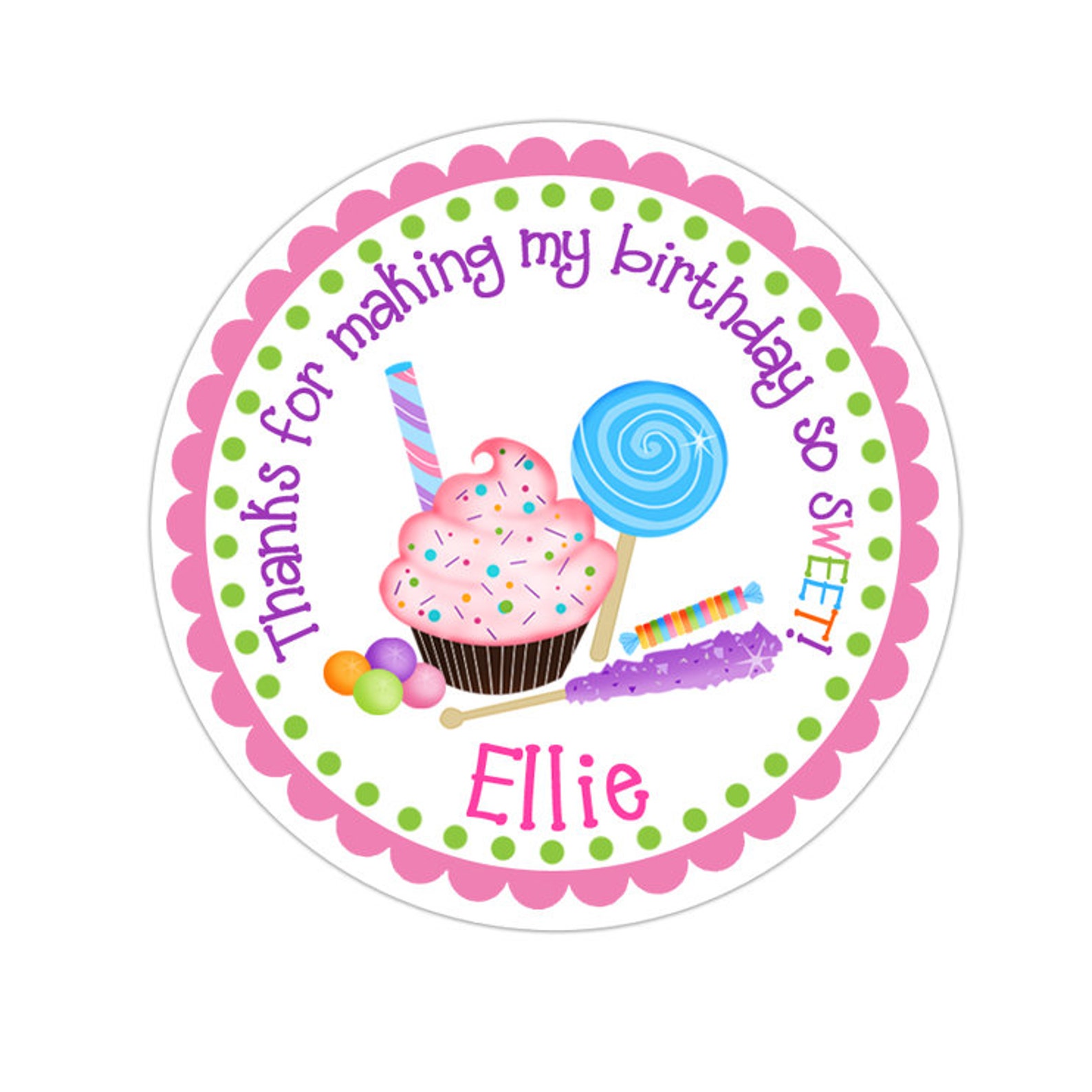Sweet Shop Candy Stickers, Sweet Shoppe Birthday Party, Personalized ...