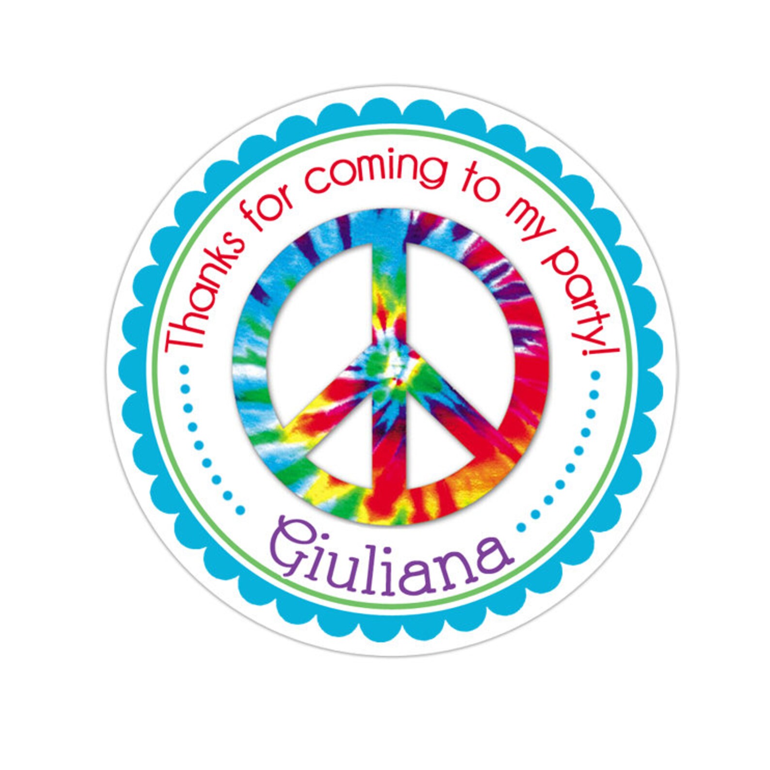 Peace Sign Stickers 70s Birthday Party Hippie Party | Etsy