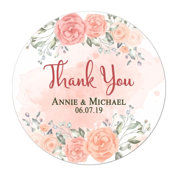 Wedding Favor Stickers Thank You Wedding Labels Personalized | Etsy