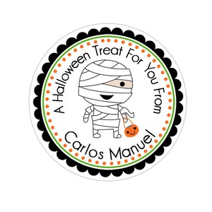 Personalized Halloween Stickers, Halloween Mummy Stickers, Halloween ...