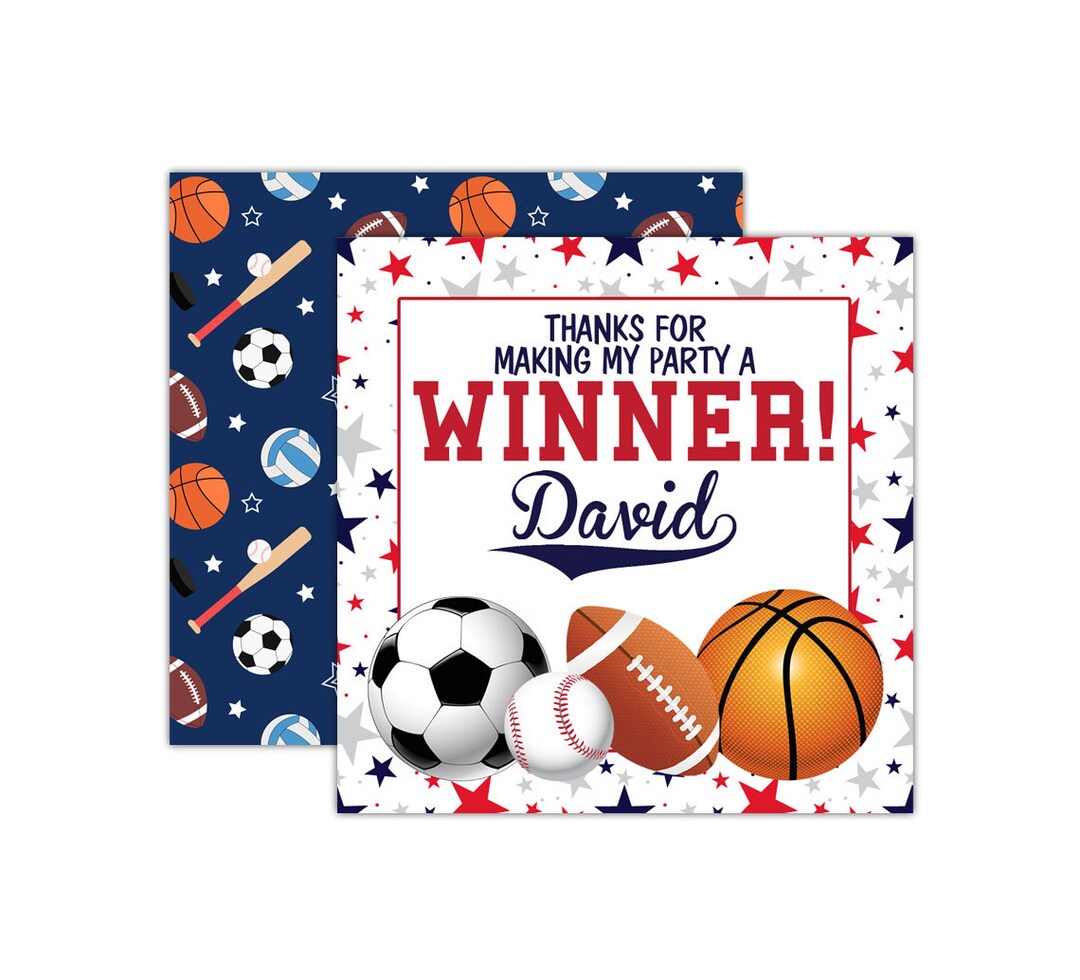 Personalized Sports Favor Tags, Sports Tags, Sports Birthday Favor Tags ...