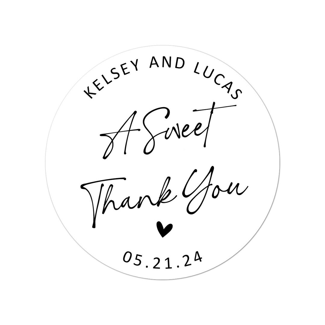 A Sweet Thank You Labels, A Sweet Thank You Stickers, Custom Favor ...