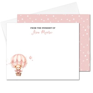 Personalized Teddy Bear Notecards, Teddy Bear Stationery, Baby Thank ...
