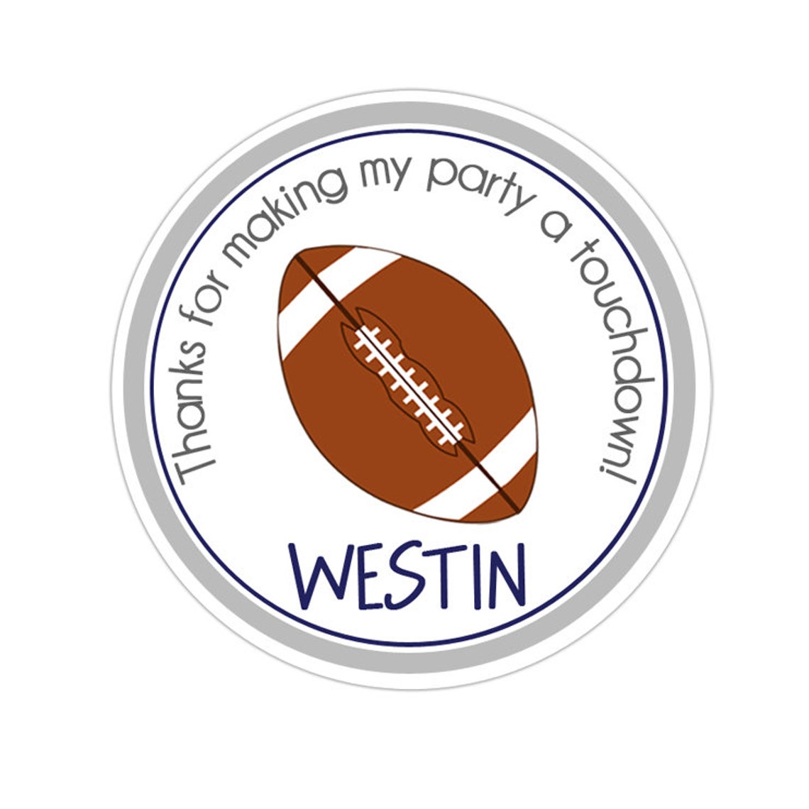 Football Stickers Football Birthday Party Football Party - Etsy