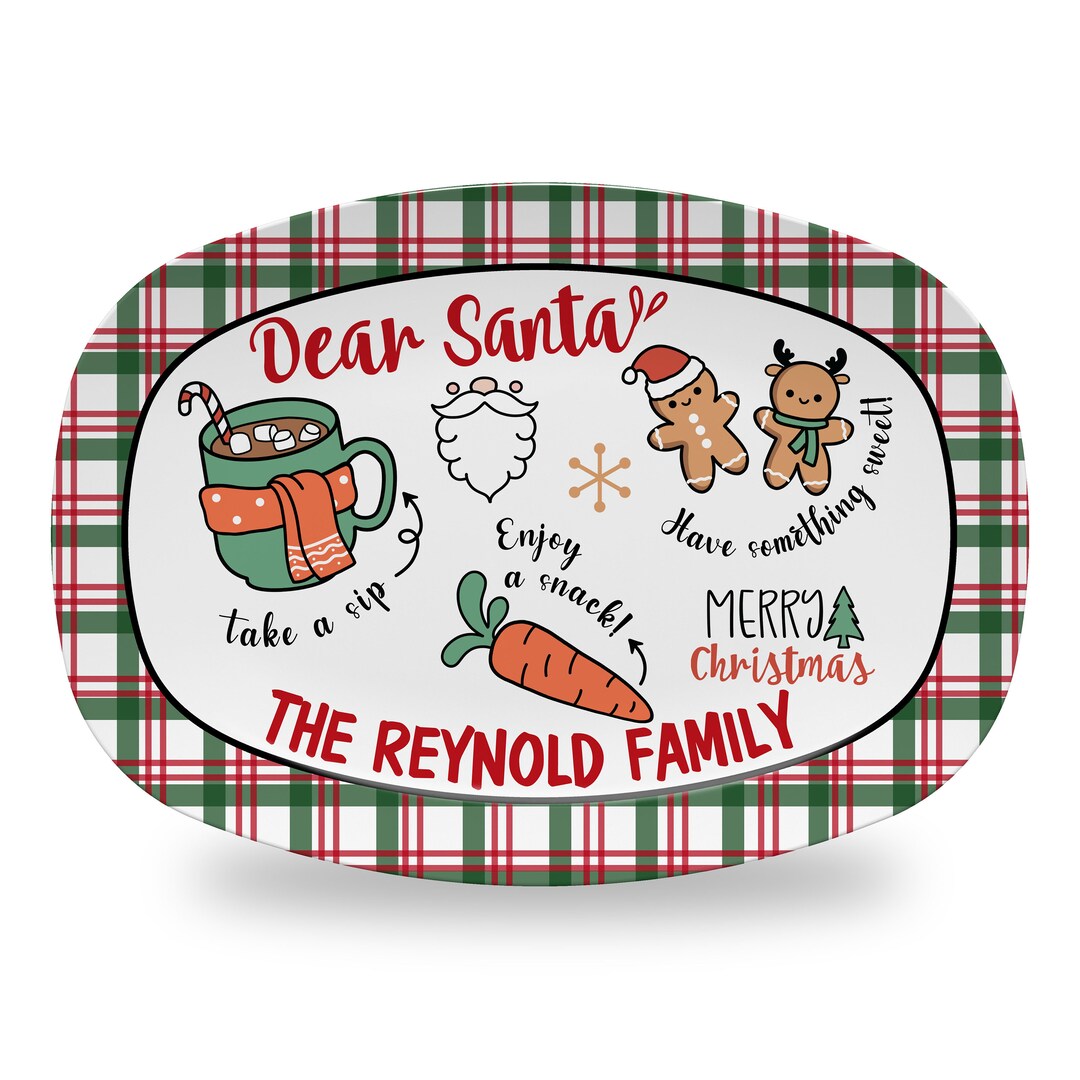 Personalized Dear Santa Platter, Dear Santa Tray, Serving Platter ...