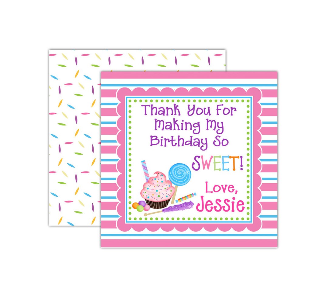 Personalized Sweet Shoppe Favor Tags, Candy Birthday Favor Tags ...