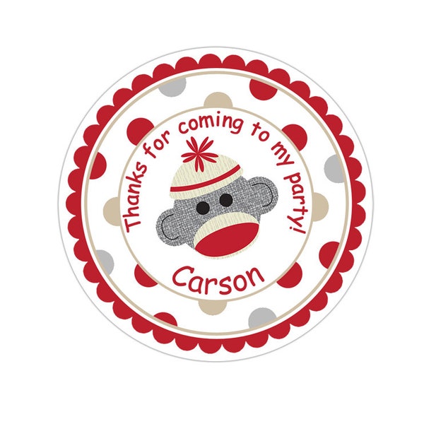 Sock Monkey Labels - Etsy