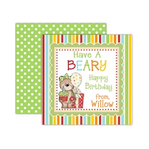 Personalized Teddy Bear Gift Tag, Beary Special Birthday Gift Tags ...
