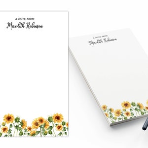 Personalized Notepad, Sunflower Notepad, Custom Notepad, Professional ...