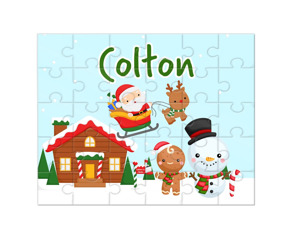 Personalized Christmas Puzzle, Santa Claus Christmas Jigsaw Puzzle ...