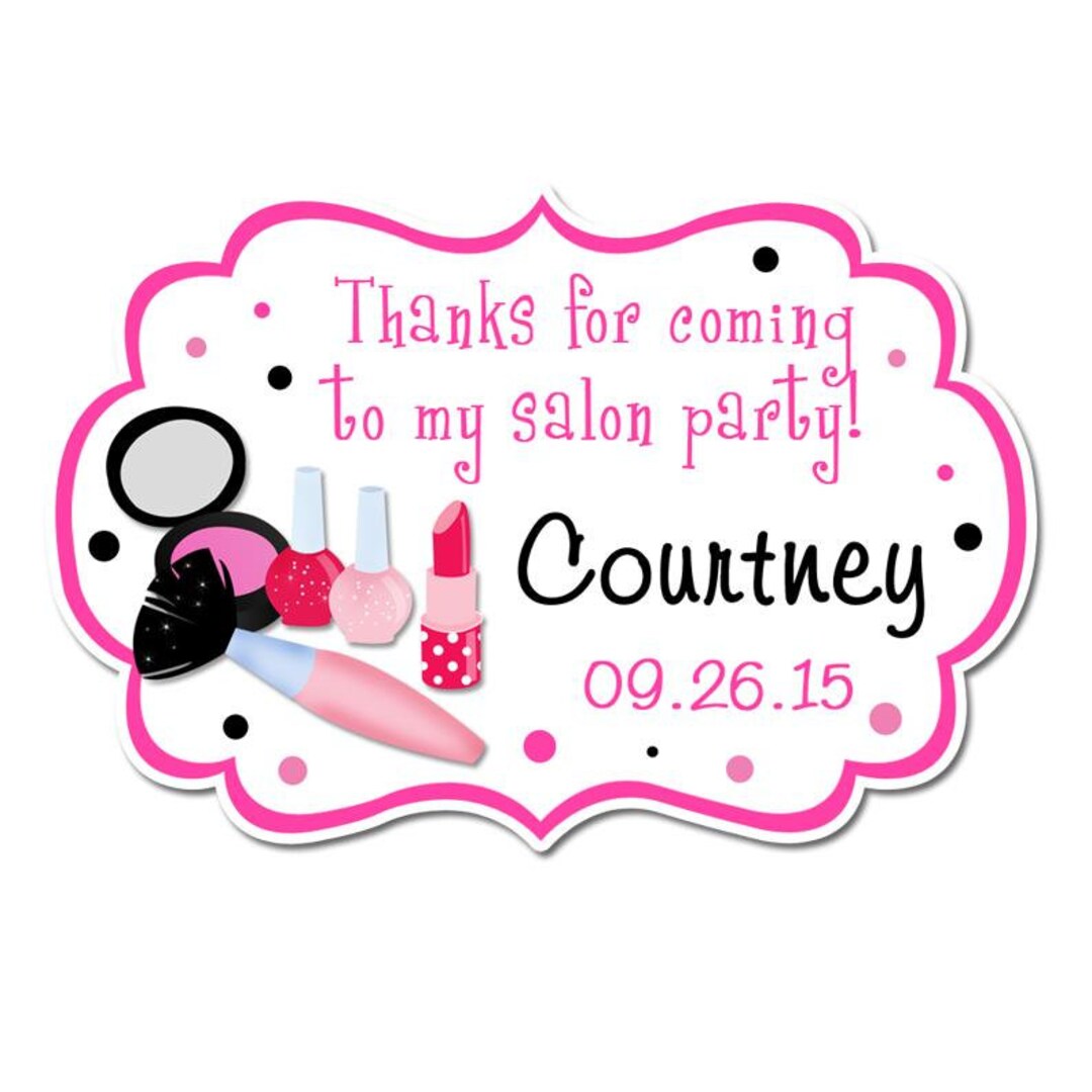 Personalized Makeup Beauty Spa Salon Stickers, Fancy Frame Shaped ...