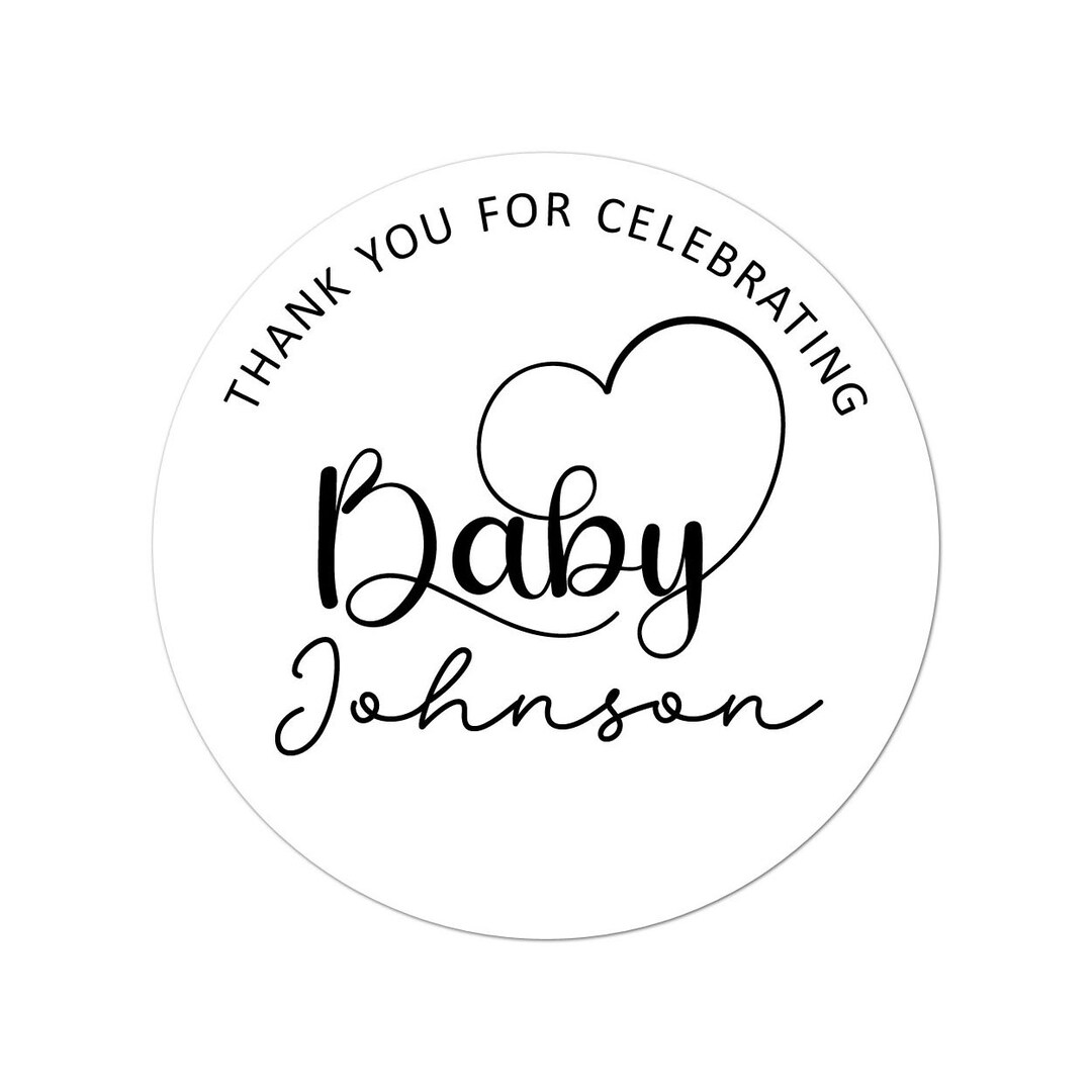 Personalized Baby Shower Favor Stickers, Baby Shower Label, Minimalist ...