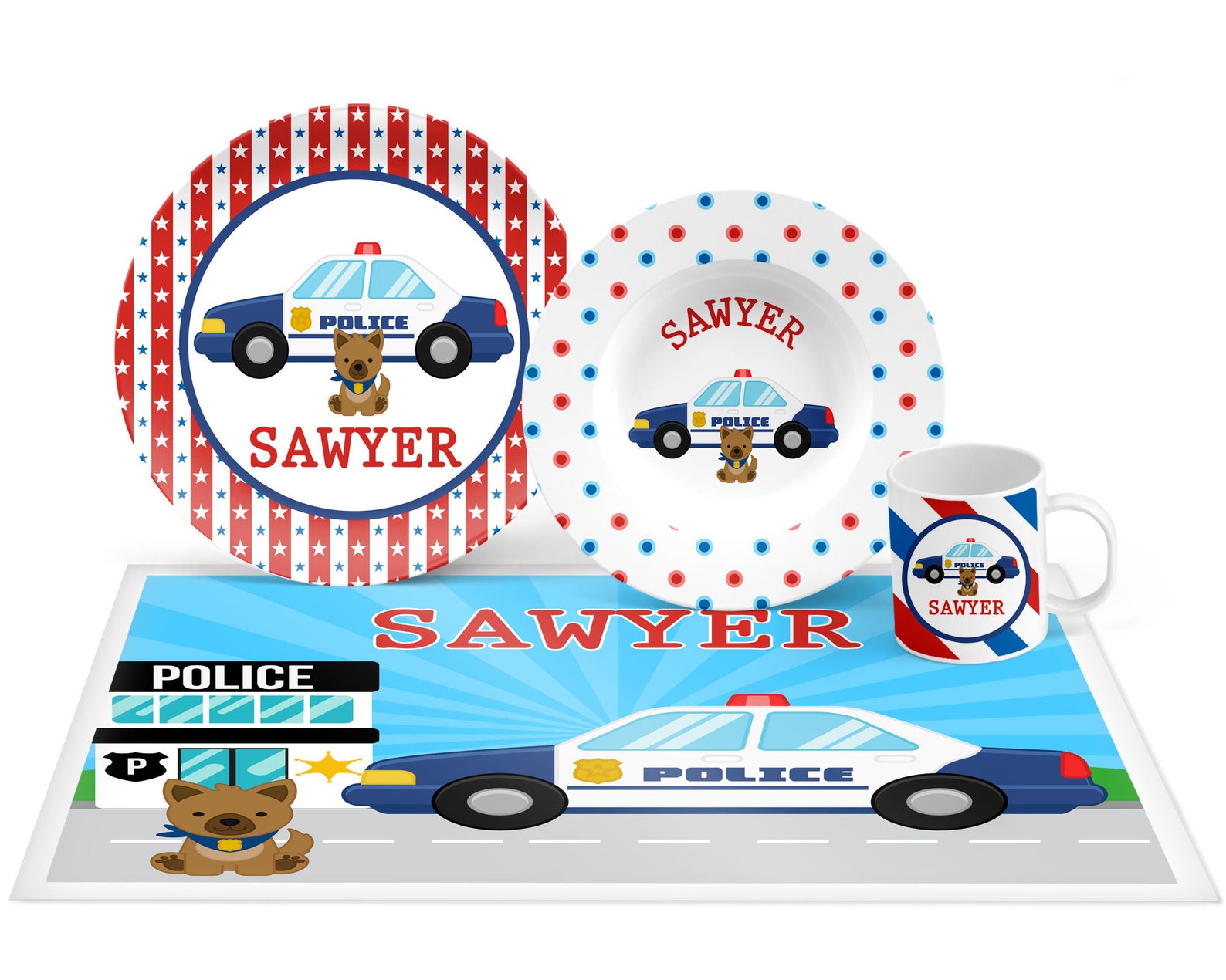 Personalized Police Car Plate Setpolice Car Plate Set - Etsy