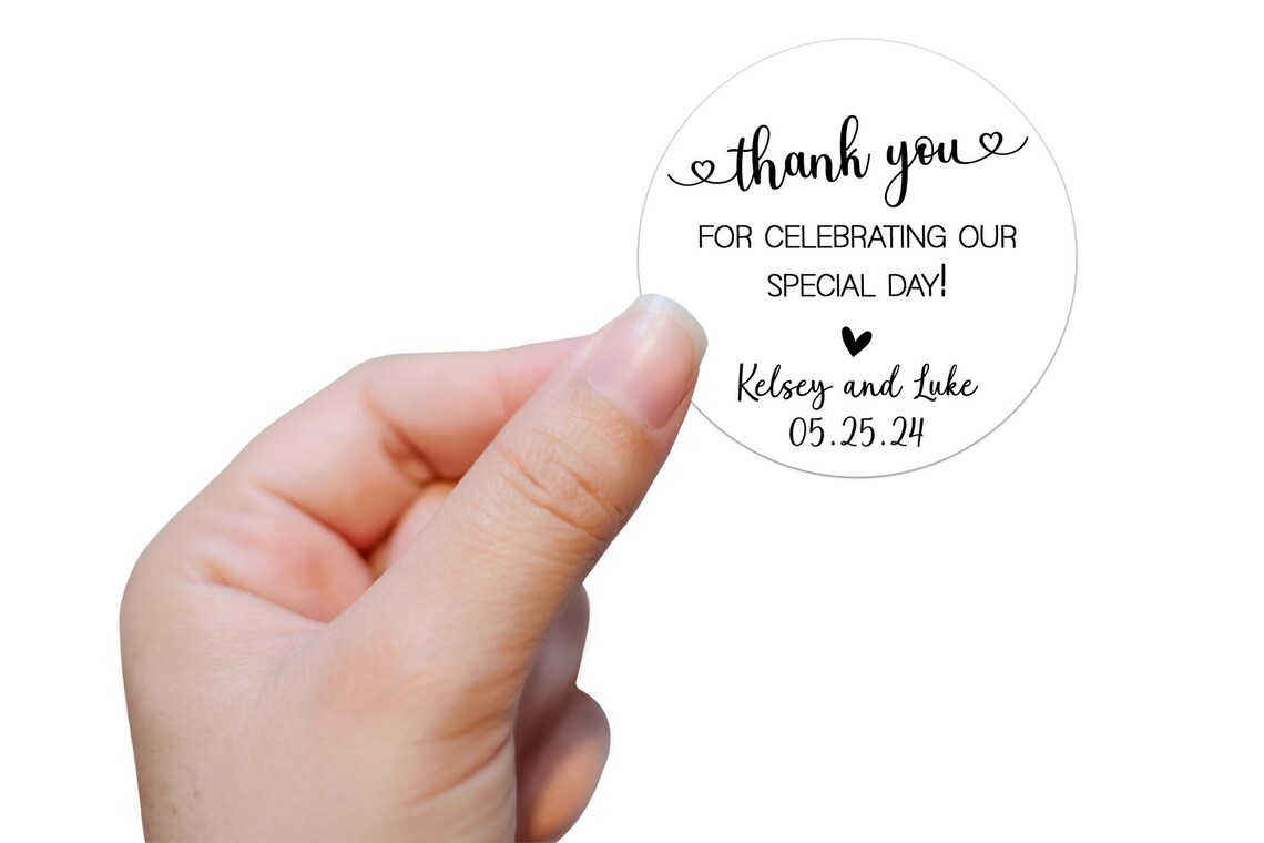 Personalized Wedding Thank You Stickers, Wedding Thank You Labels ...