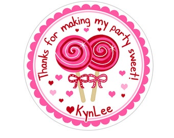 Your Theme Lollipop Labels, Custom Birthday Party Labels, Lollipop ...