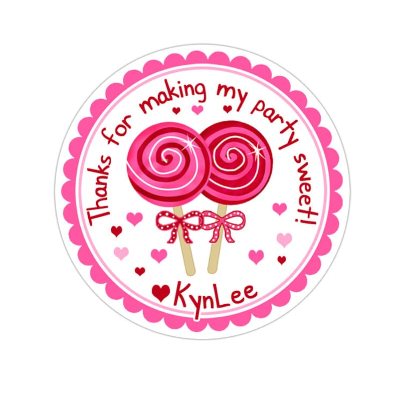 Lollipop Stickers Candy Birthday Party Sweet Shoppe Party - Etsy