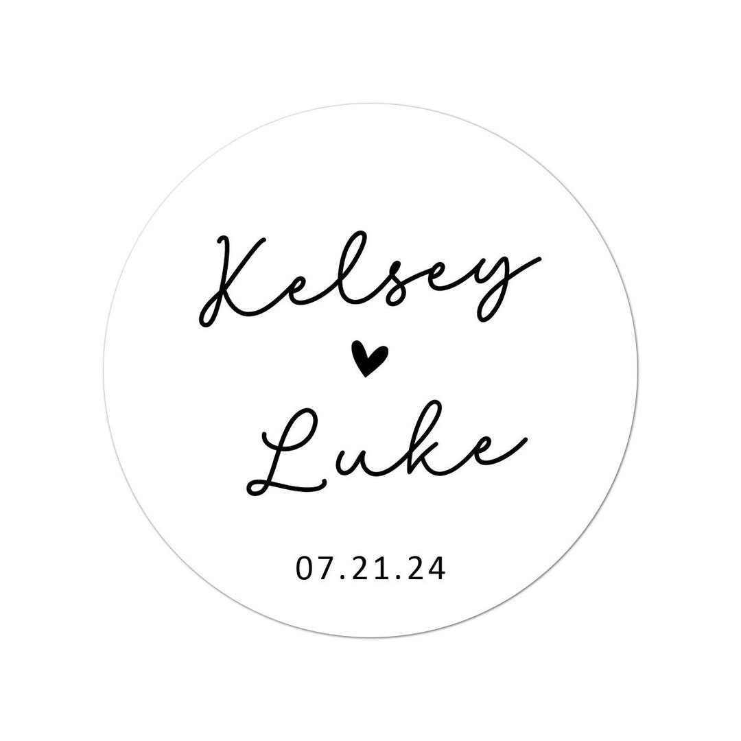 Wedding Couple Name Labels, Wedding Favor Stickers, Wedding Thank You ...