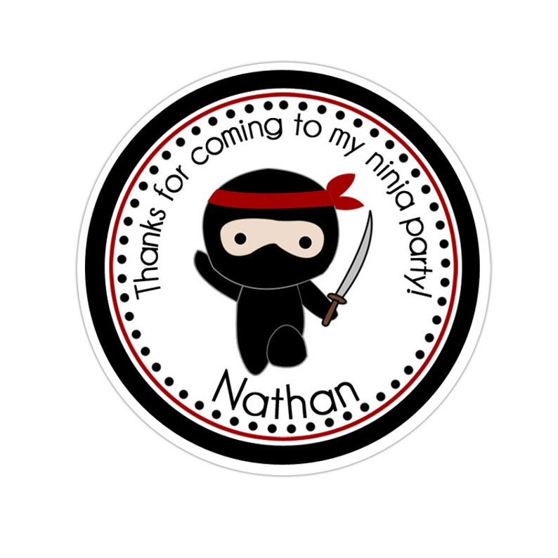Ninja Stickers Ninja Birthday Party Ninja Party Stickers - Etsy